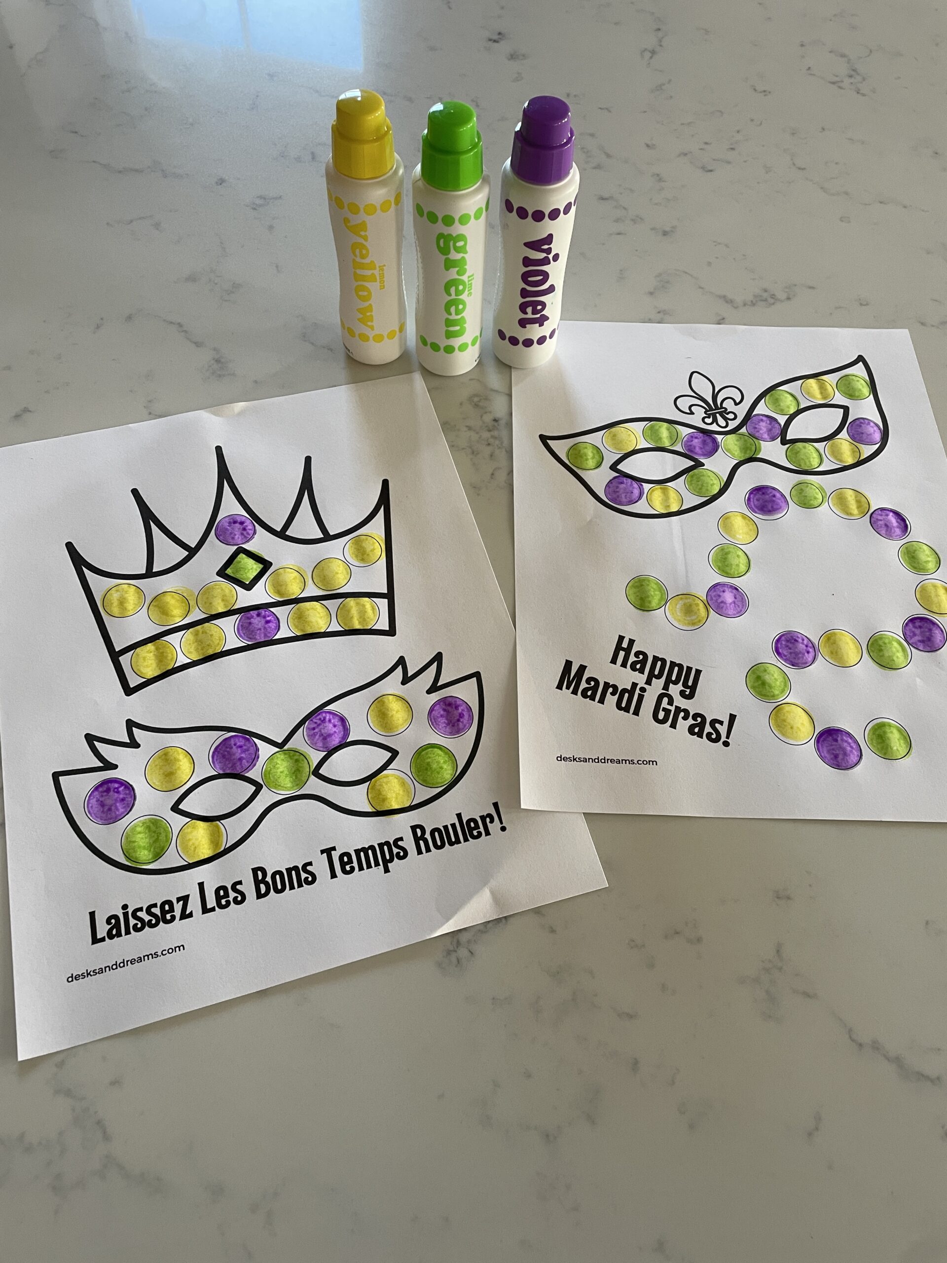 Mardi Gras Dot Art Printable – Freebie! • heidiology